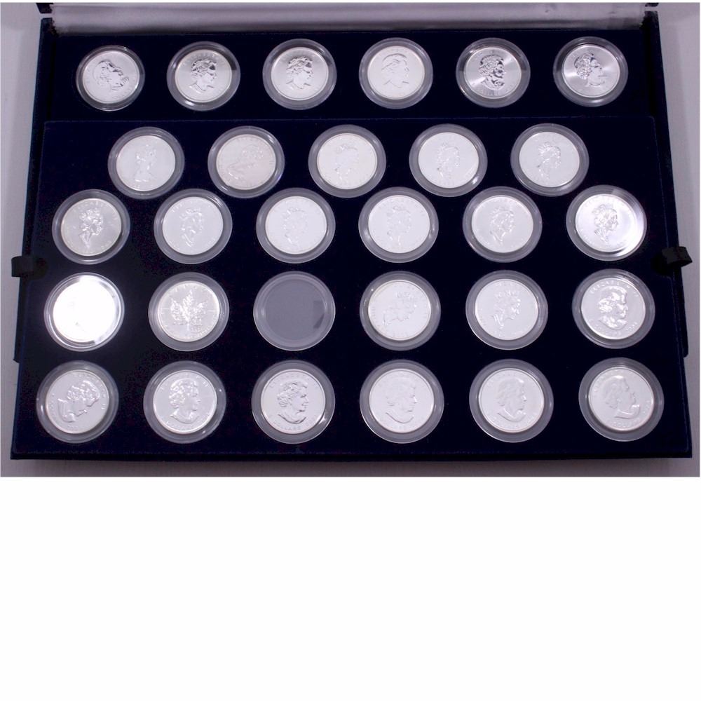 1988 to 2015 Canada 1oz .999 Fine Silver Maple Leaf Coins in Blue ...