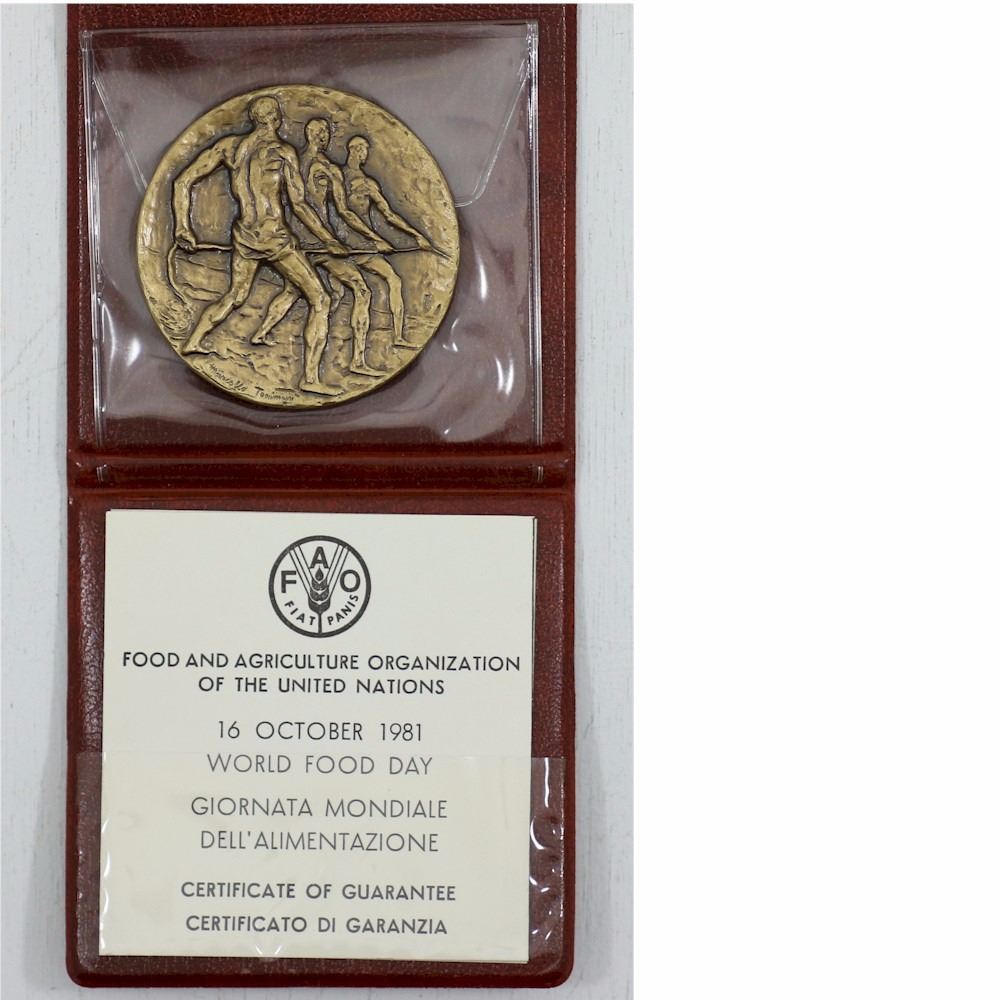 Rare!! 1981 FAO World Food Day Bronze Medal. This medal was issued to ...