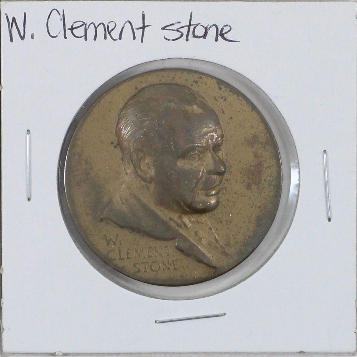 W. Clement Stone Bronze Medallion. Diameter 38.5mm