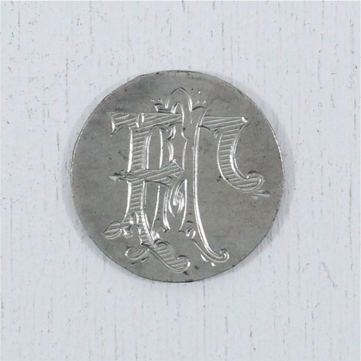 Love Token made from Victoria 1872 Silver 25c coin with initials ...