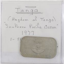 1977 Kingdom of Tonga (southern Pacific ocean) rectangular shaped coin ...
