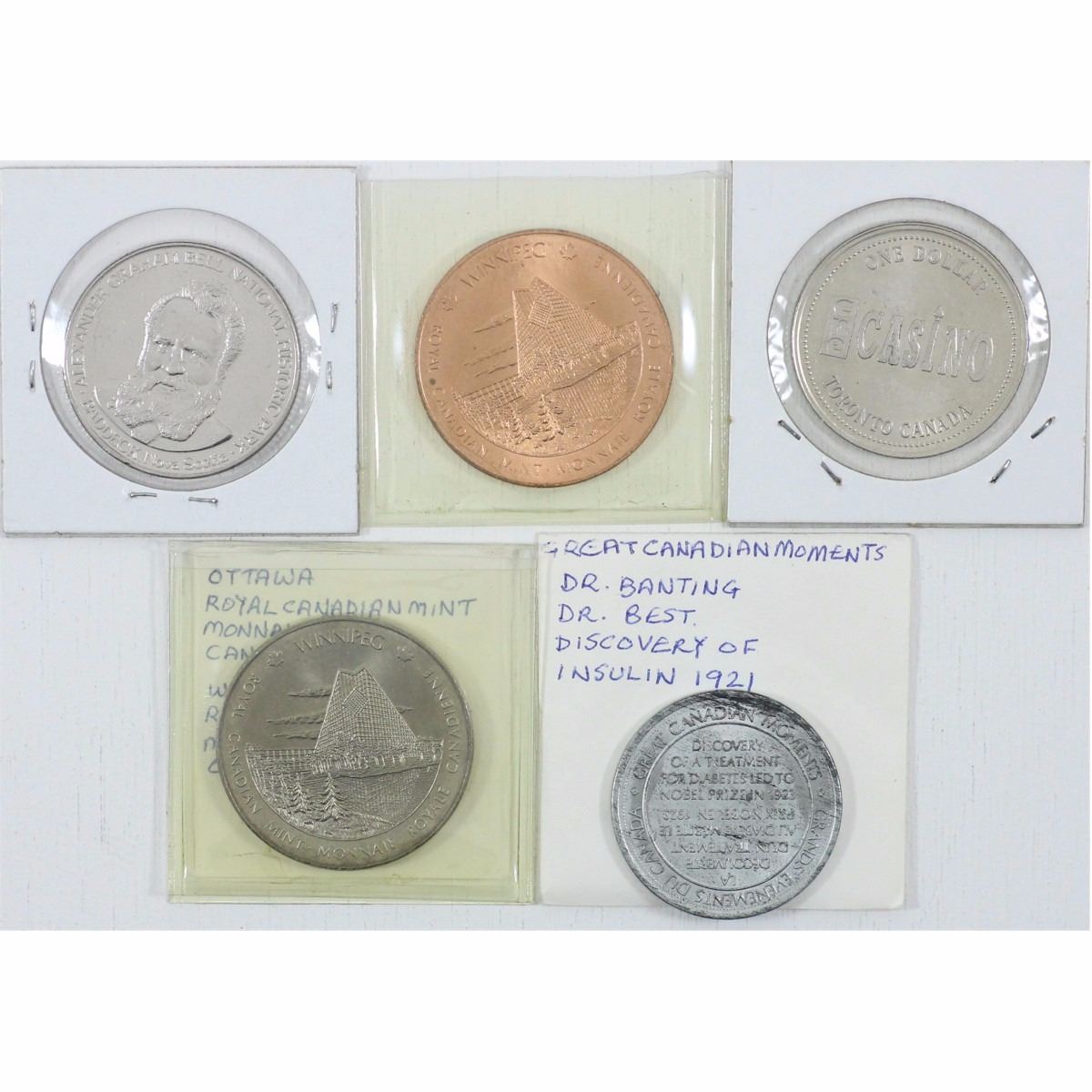 Group lot of Canada Tokens; Canadian National Exhibition 1992 One ...