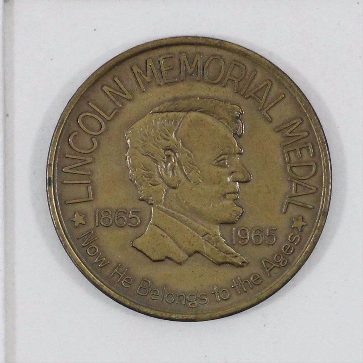1865-1965 Tomb of Lincoln memorial Medallion. Diameter 38mm