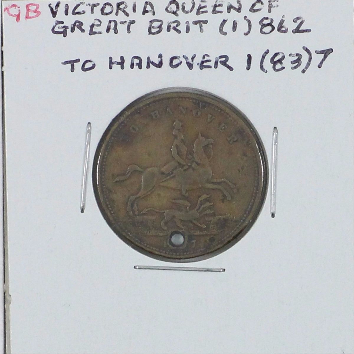 Victoria Queen of Great Britain 1862 Token. Diameter 33mm