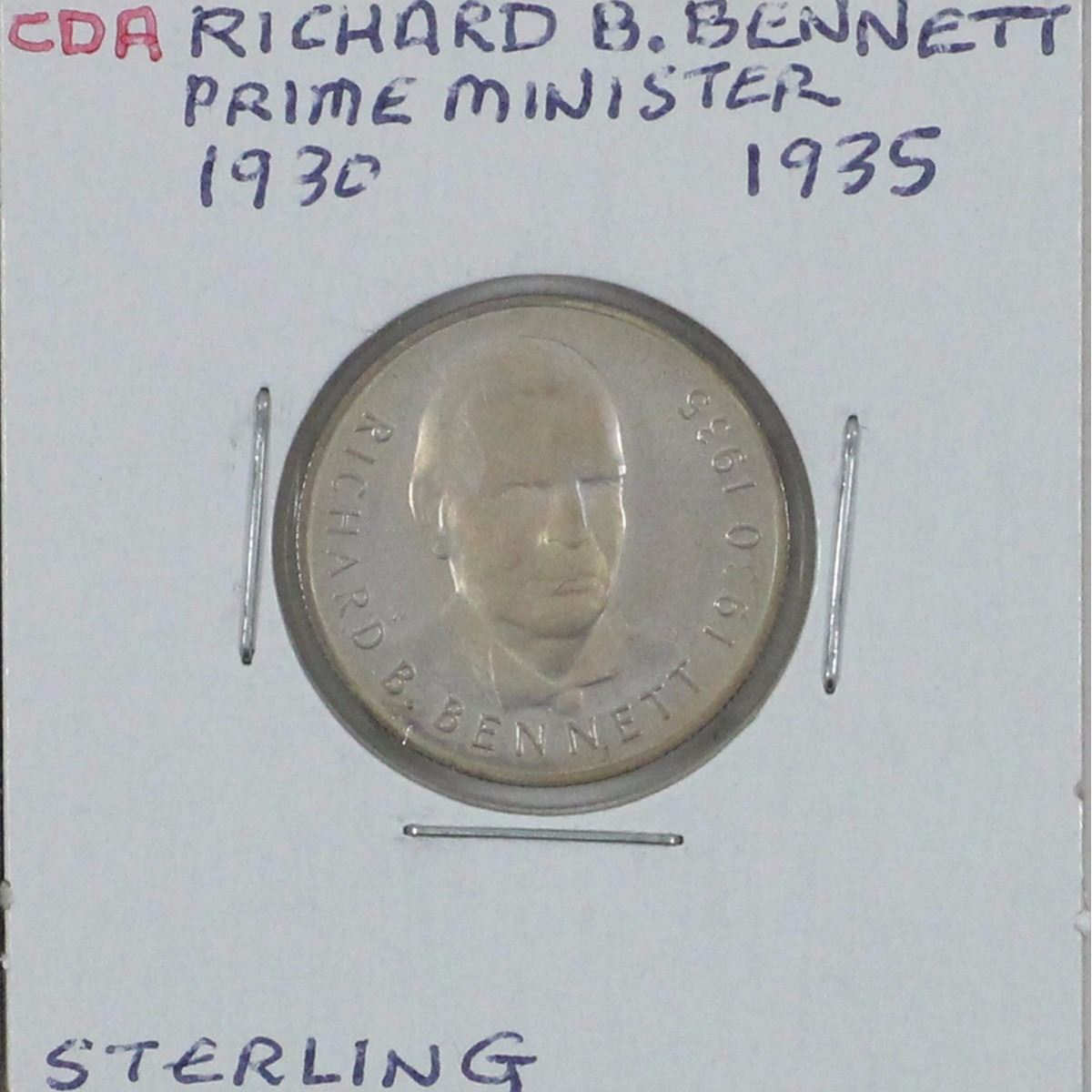Richard B. Bennett Prime Minister of Canada 1930-1935 Sterling Silver ...