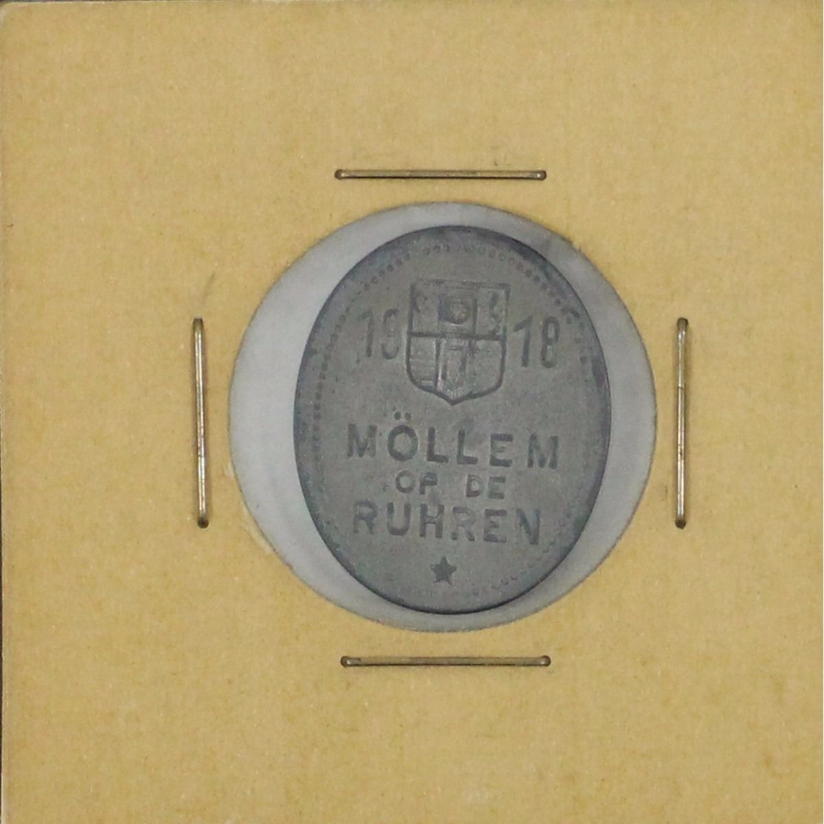 1918 Mollem Or De Ruhren Germany 15 Pfennig Oval Transit Token