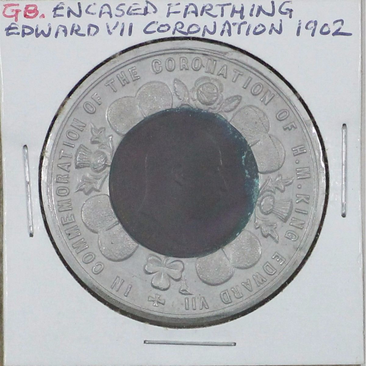 1902 Encased Farthing Edward VII Coronation Lucky Token and Prosperity ...