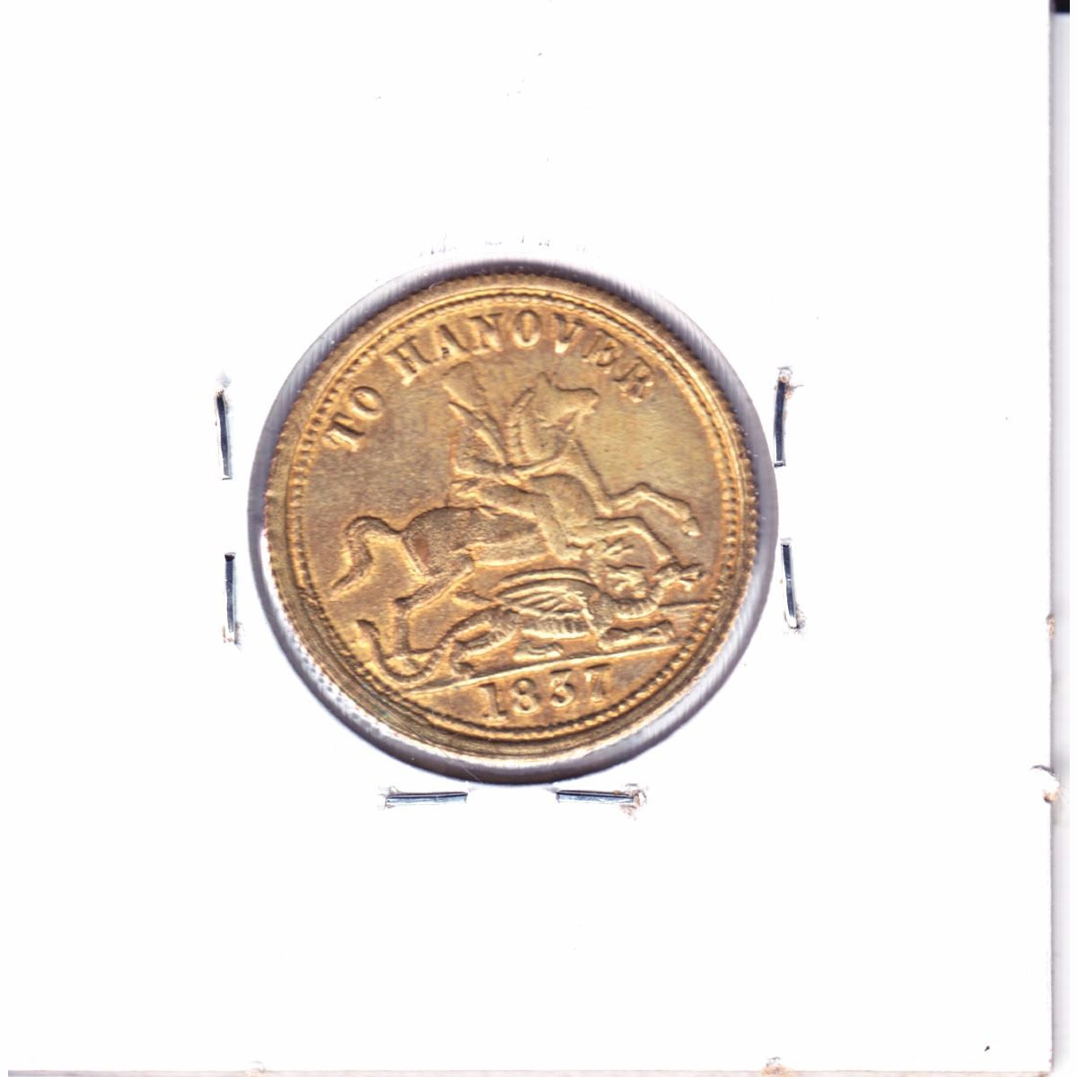Victoria Regina to Hanover 1837. Diameter 23mm