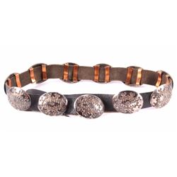 Navajo Sterling Silver Cocho Belt by Elmer Kee