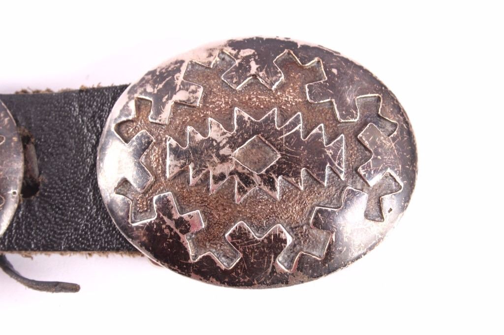 Navajo Sterling Silver Cocho Belt by Elmer Kee