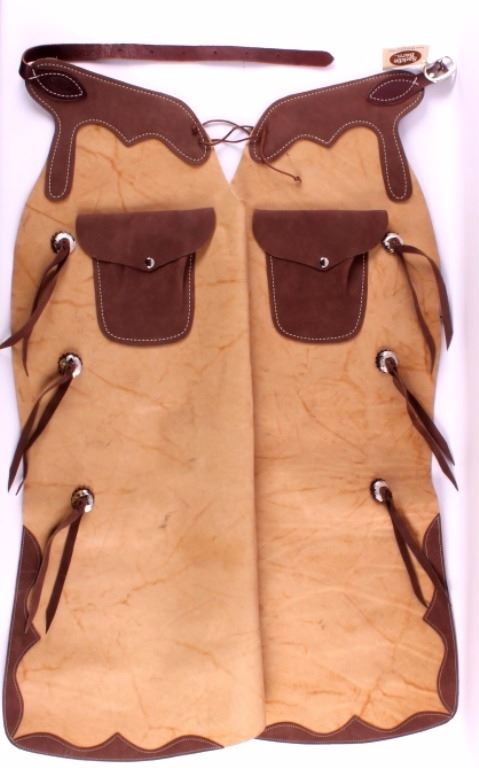 Western Leather Cowboy Batwing Chaps