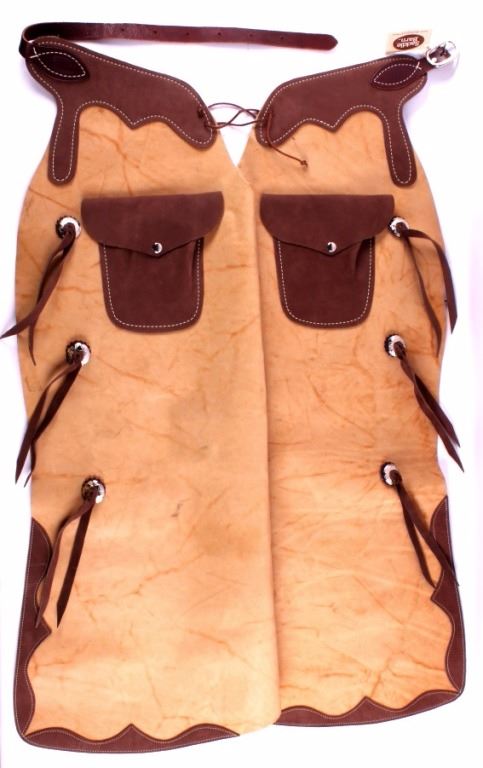 Western Leather Cowboy Batwing Chaps