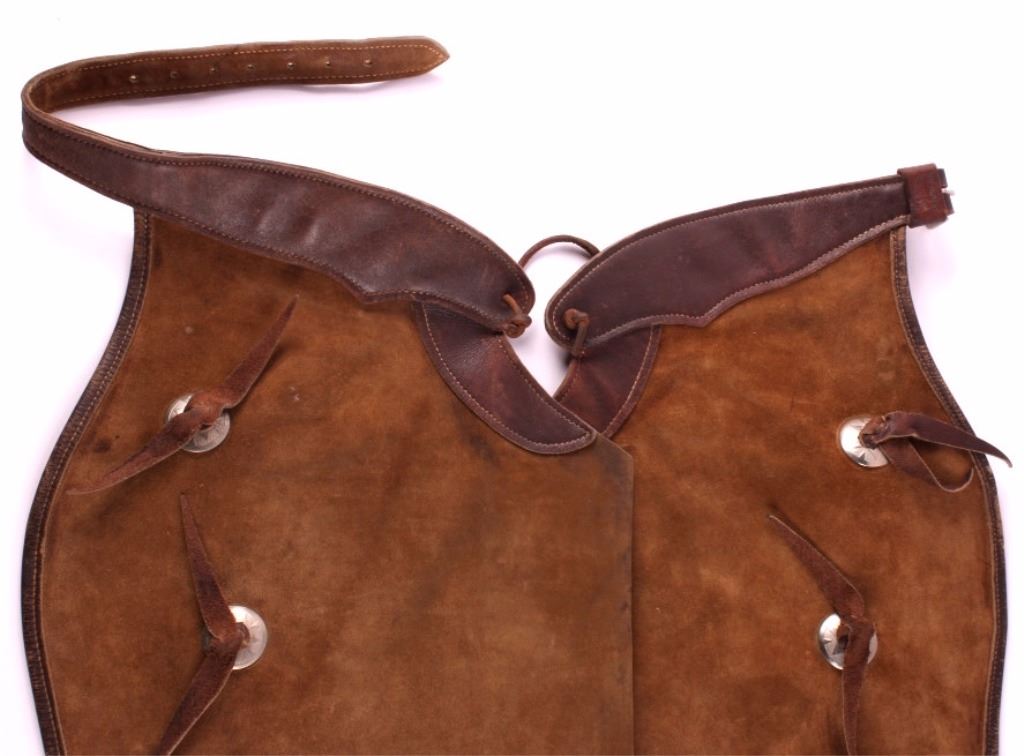 Western Leather Cowboy Batwing Chaps