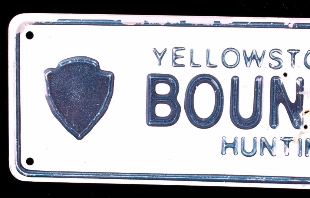 Yellowstone National Park Boundary Line Sign