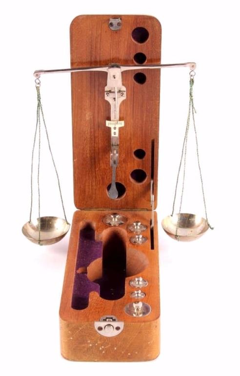 Antique German Gold Rush Assayers Folding Scale