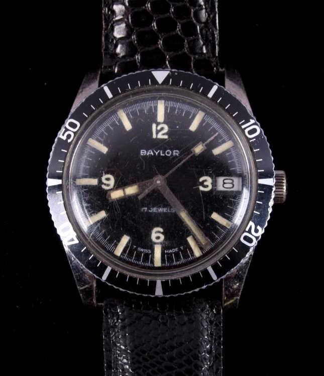 Baylor Divers Skindiver Swiss Made Wrist Watch