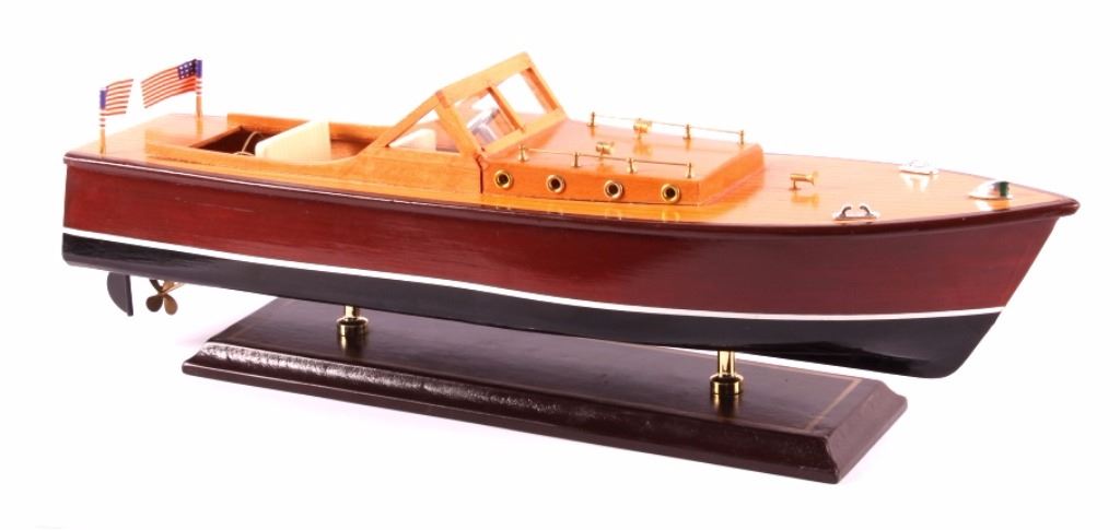 Wooden Speedboat Scale Model