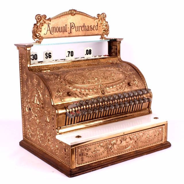 Antique National Brass Cash Register