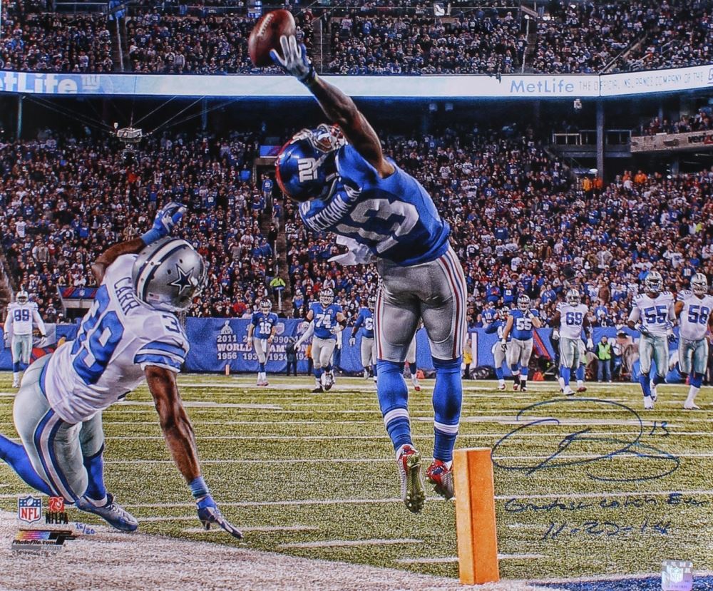 Odell Beckham Jr. Giants Signed "The Catch" LE 20x24 Photo Inscribed ...