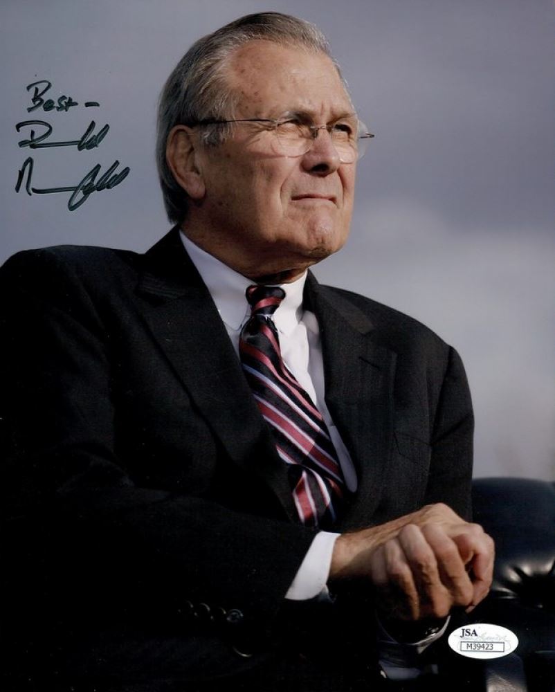 Donald Rumsfeld Signed 8x10 Photo Inscribed "Best" (JSA COA)