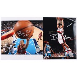 Lot of (2) Brandon Roy Signed Blazers 8x10 Photos Inscribed "07 ROY ...