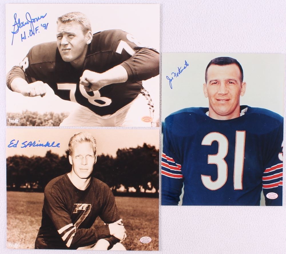 Lot of (3) Bears 8x10 Signed Photos with Ed Sprinkle, Joe Fortunato ...