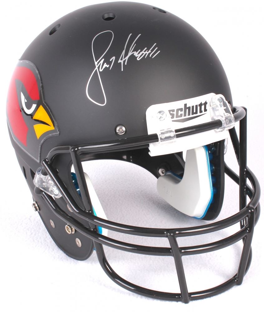 Larry Fitzgerald Signed Cardinals Custom Matte Black Full-Size Helmet ...