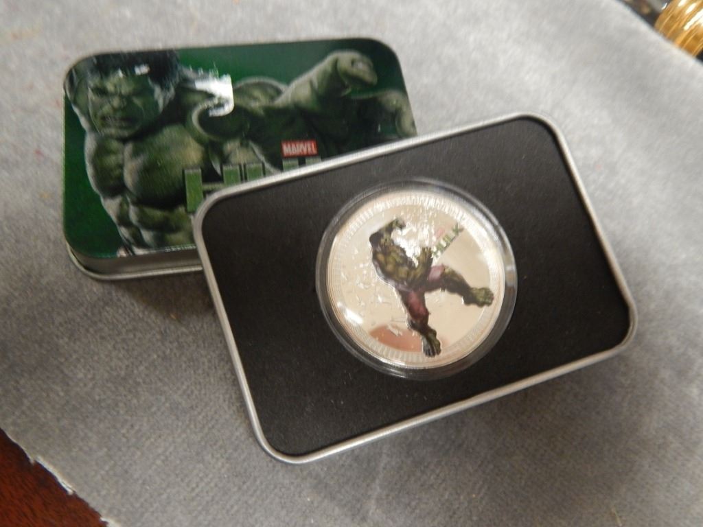 TOKEN - 1 OZ COLLECTIBLE "HULK" ROUND IN DISPLAY TIN - AUTHENTICATED?