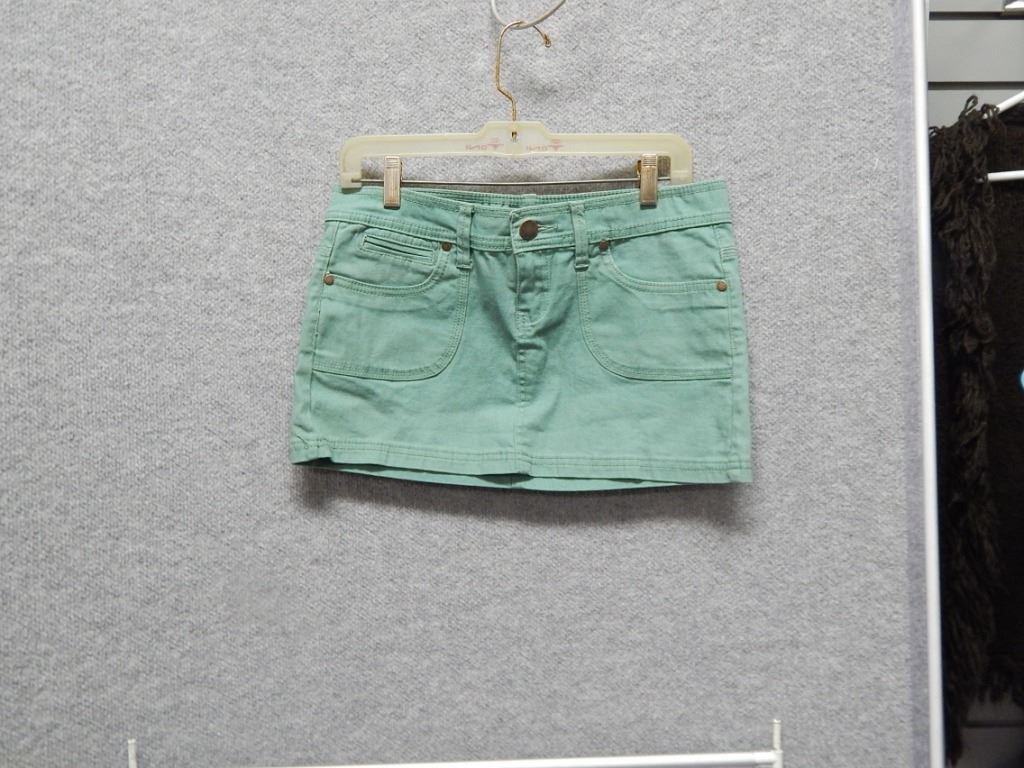SKIRT - BLUE NOTES - GREEN - VERY SHORT DENIM - SZ 27W