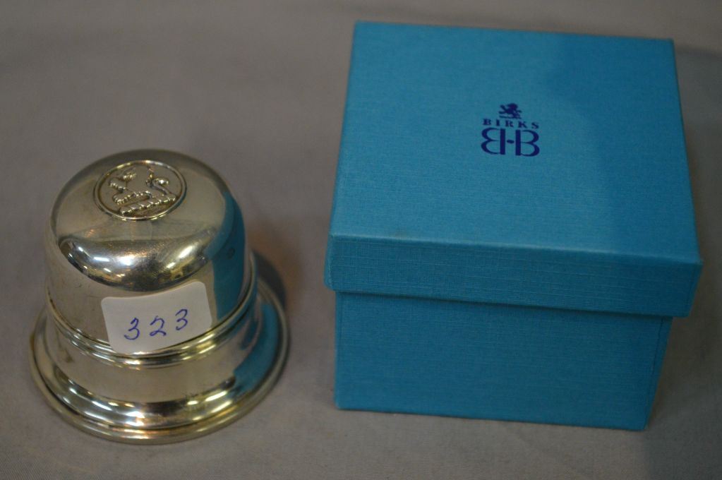 Birks sterling silver ring box and original Birks blue box