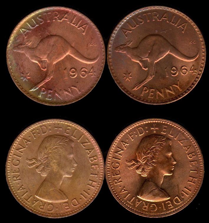 Australia, Penny, Elizabeth II, 1964 and 1964Y.