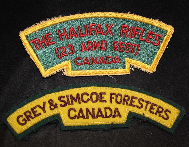 H114. Halifax Rifles, Grey & Simcoe cloth flash lot