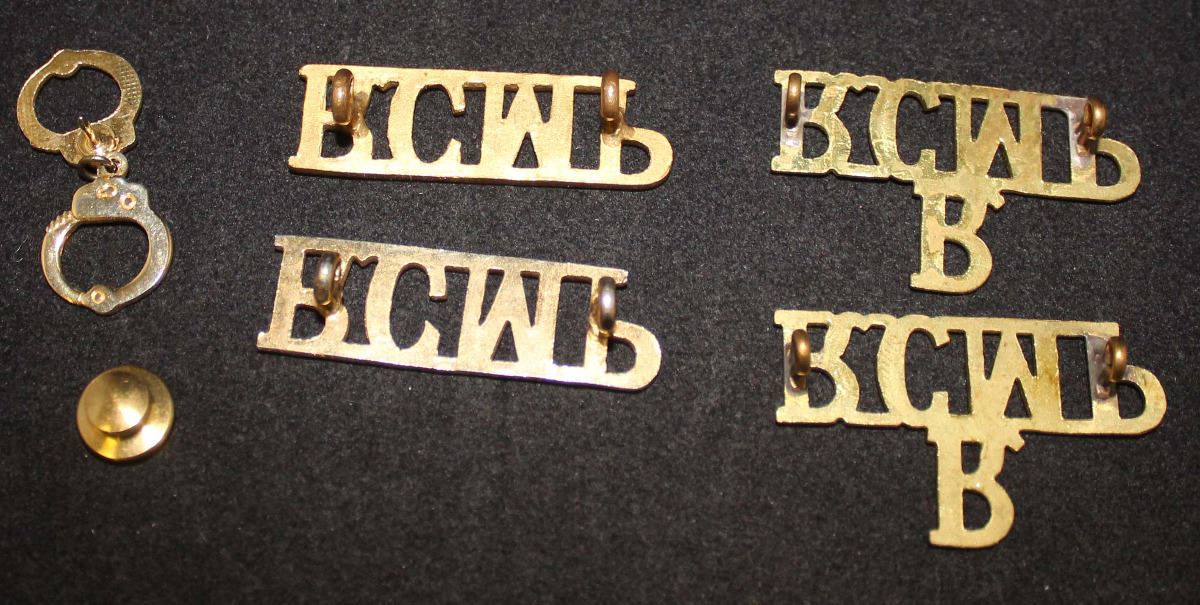 P17. RCMP Shoulder Title/pin Lot