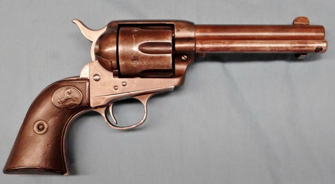 Colt SAA, .45 Long Colt, 4 3/4", shows cowboy, all matching serial ...