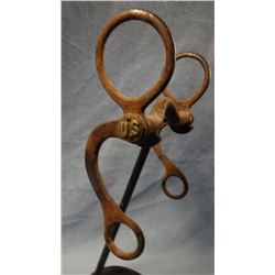 U. S. Cavalry iron bit, 2 Celluloid decorated martingales