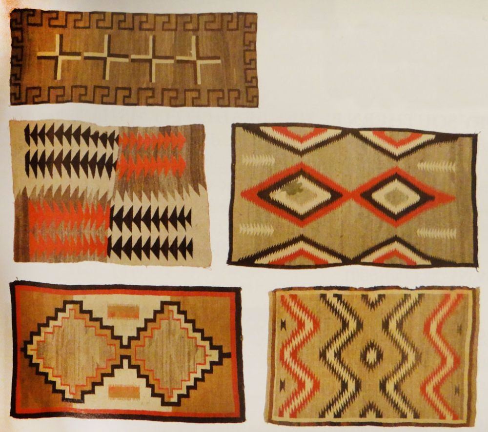 5 Navajo rugs. Includes eye dazzler pattern, stacked triangle overlay ...