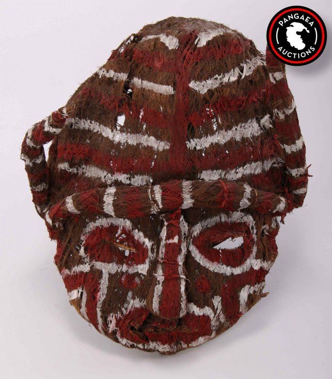 Antique African tribal mask used in ceremonies. Hand