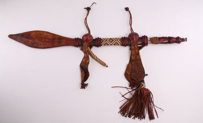 Antique African cutlass and hand-painted,