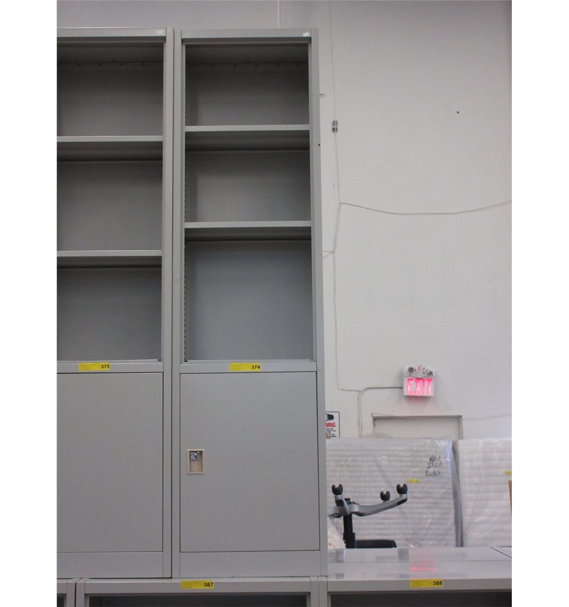 12" Deep - Metal storage cabinet/shelf - used
