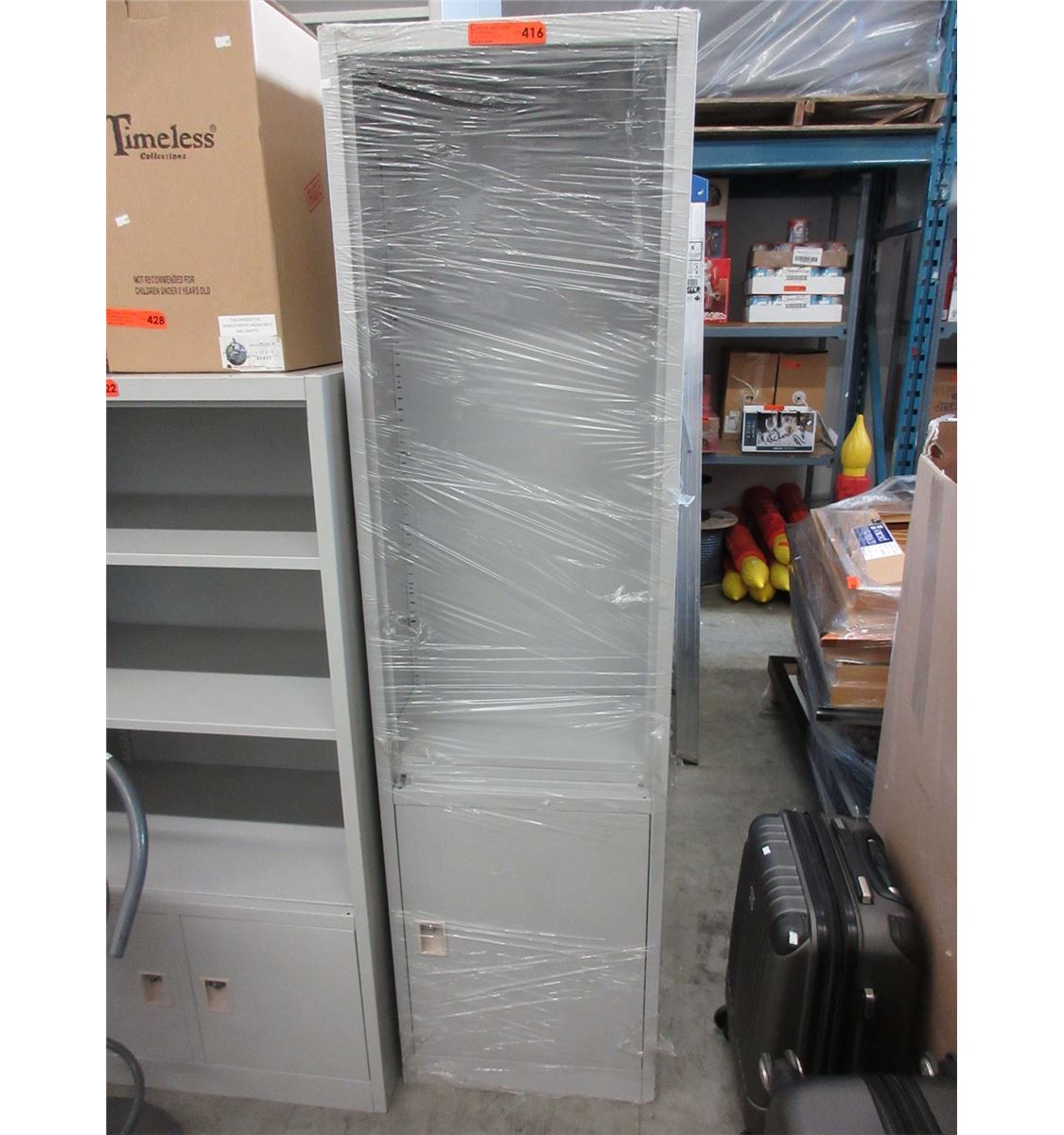 12" Deep - Metal storage cabinet/shelf - used
