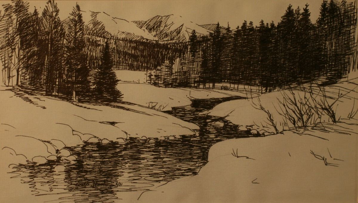 Walter Hook (1919-1989), Pen and Ink,