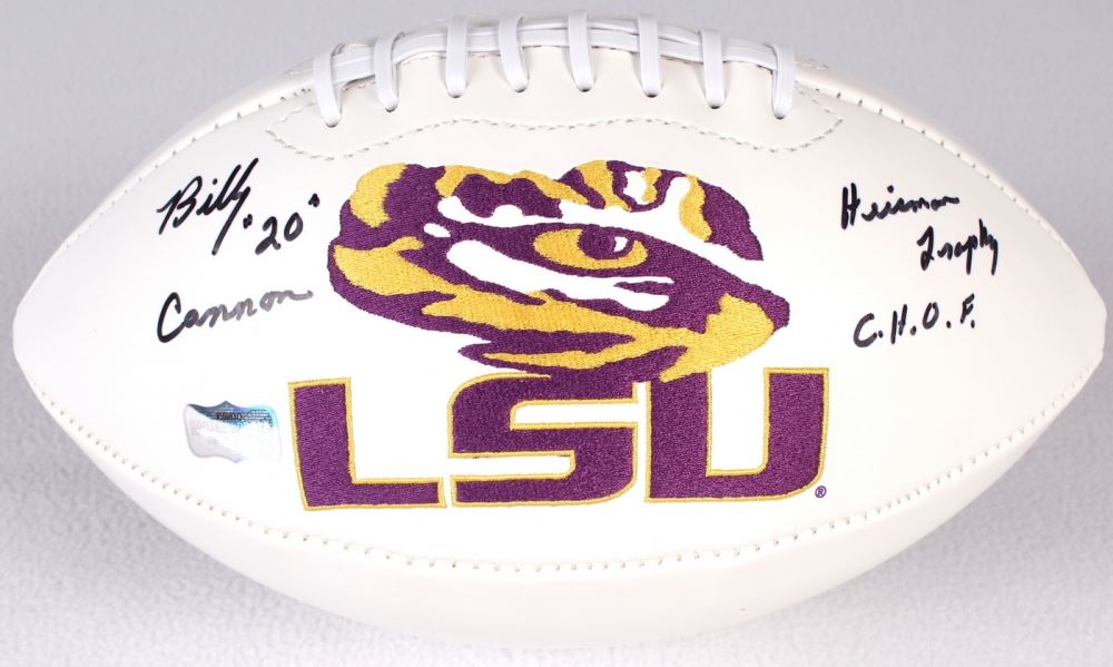 Billy Cannon Signed LSU Logo Football Inscribed "Heisman Trophy 1959 ...