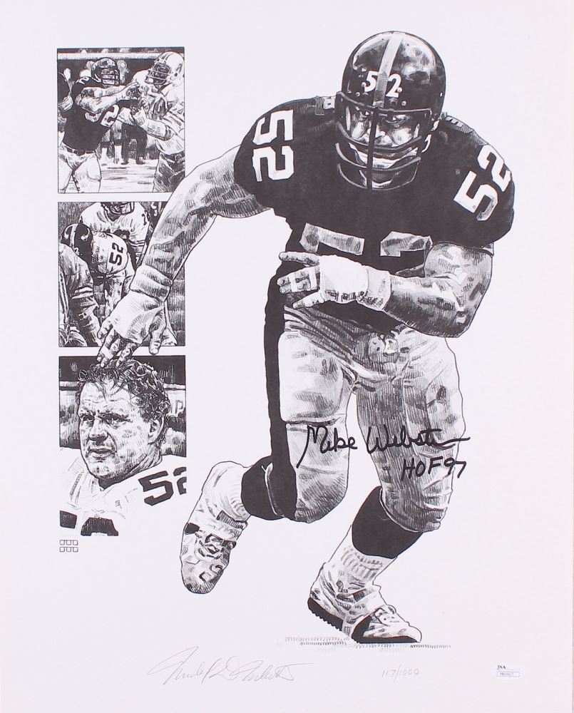 Mike Webster Signed Steelers 16x20 LE Lithograph #0117/1000 Inscribed ...
