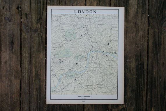 GENUINE AUTHENTIC 1901 MAP OF LONDON