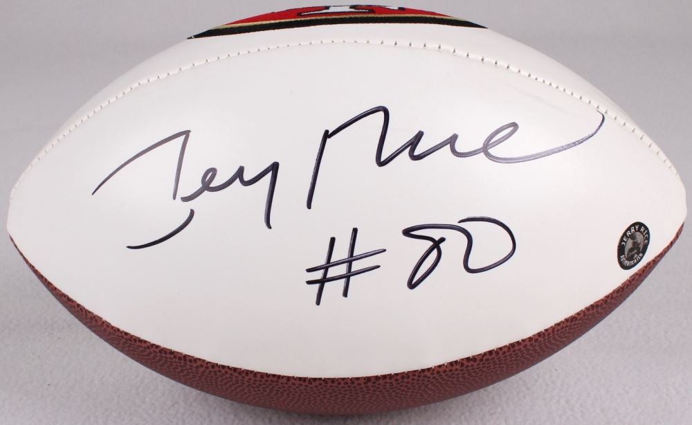 Jerry Rice Signed 49ers Logo Football (Rice Hologram)