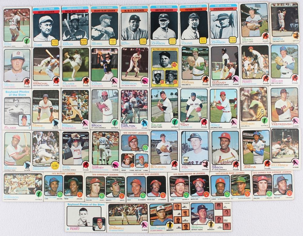 Lot of (137) 1973 Topps Baseball Cards With #193 Carlton Fisk, #300 ...