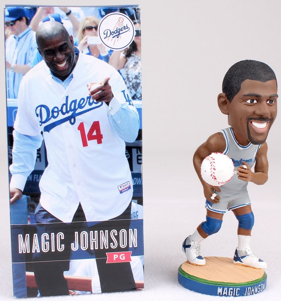 Magic Johnson Los Angeles Dodgers Bobblehead with Original Box
