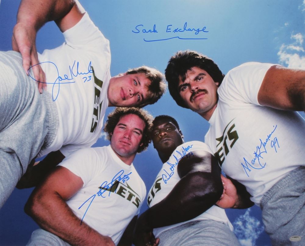 Jets "New York Sack Exchange" 16x20 Photo Signed by (4) with Mark ...