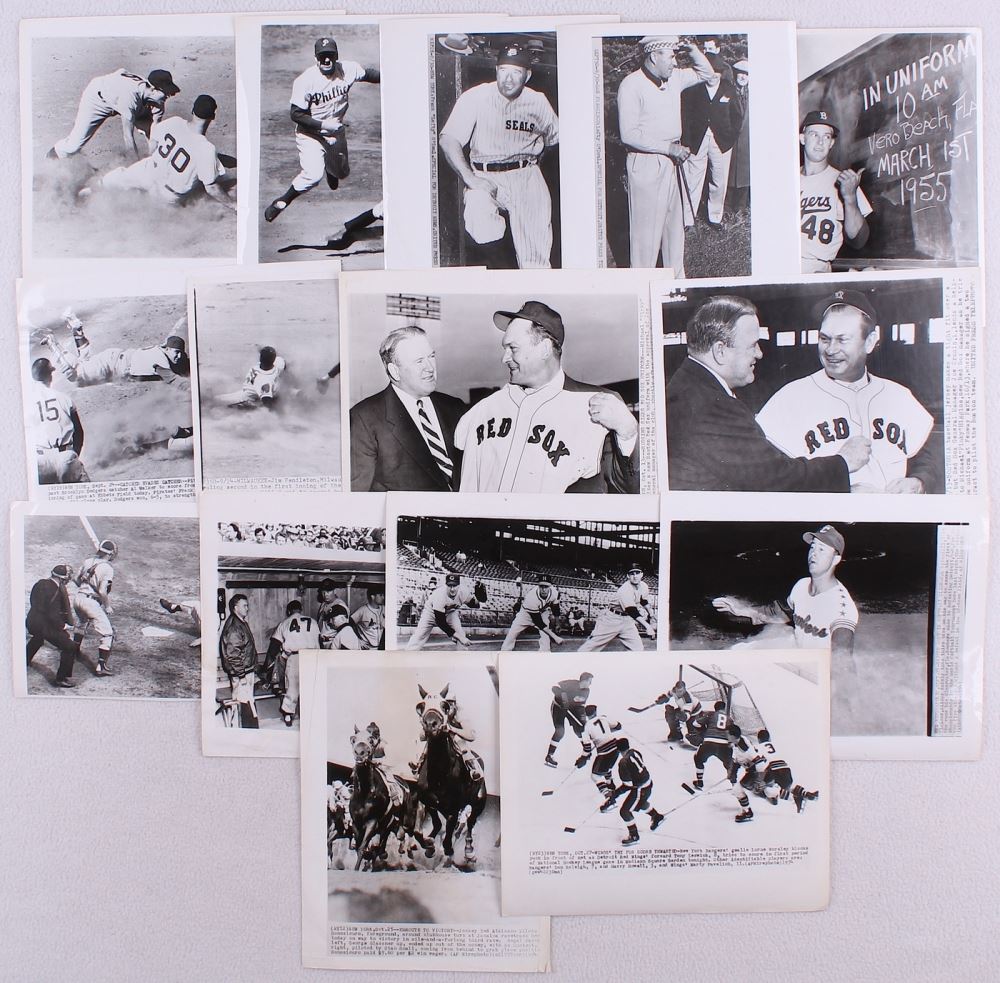 Lot of (15) Assorted Sports 1954 AP Wire 8x10 Photos