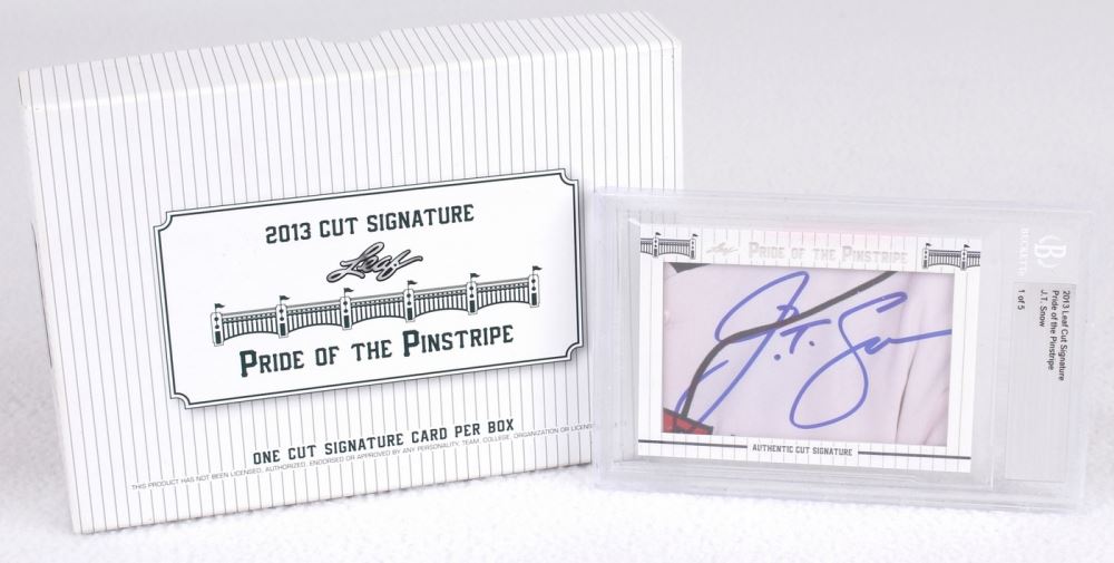 J.T. Snow Signed 2013 Leaf Cut Signature Pride of the Pinstripe (BGS ...